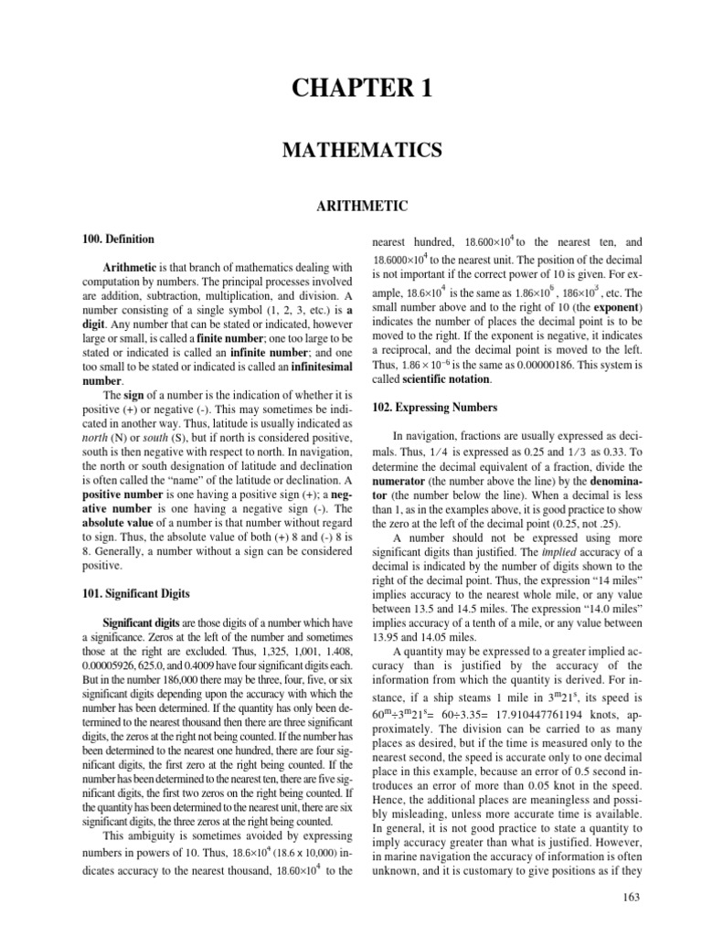 Mathematics For Navigation | PDF | Division (Mathematics) | Logarithm