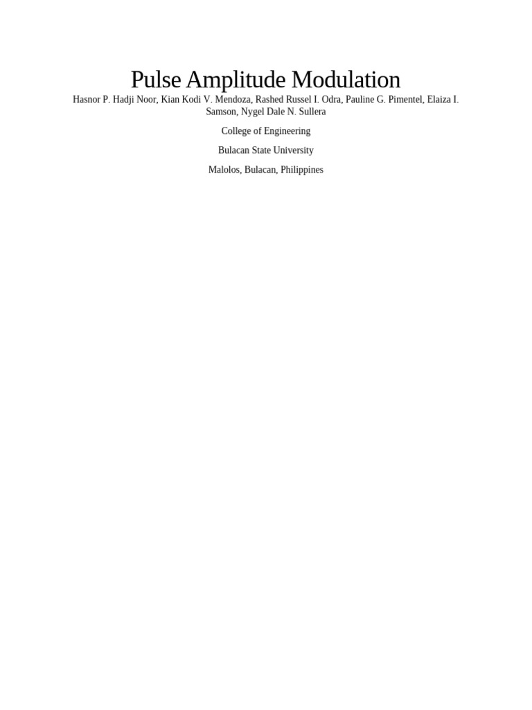 Pulse Amplitude Modulation | PDF