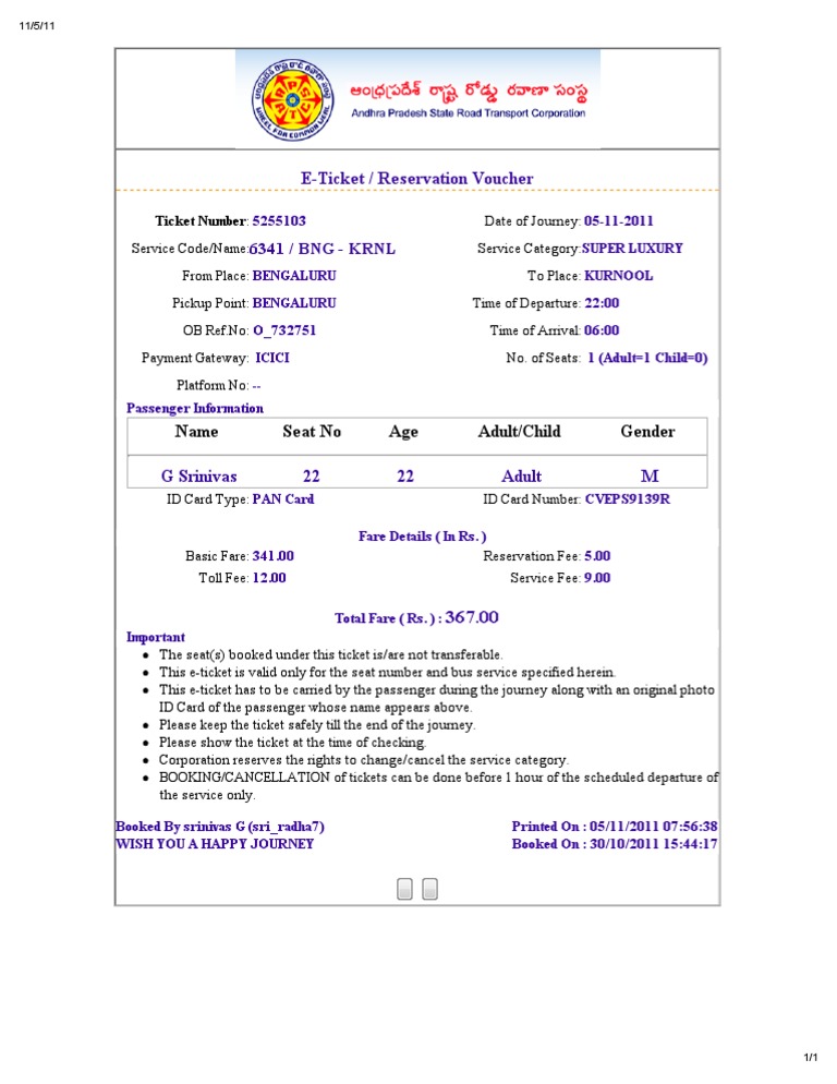 Bus Ticket | PDF