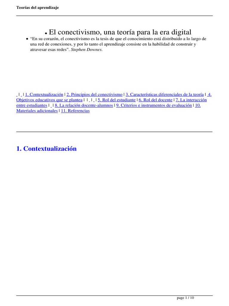 Uoctic-Grupo6 Conectivismo 20170925 | PDF | Aprendizaje | Constructivismo (filosofía de la ...