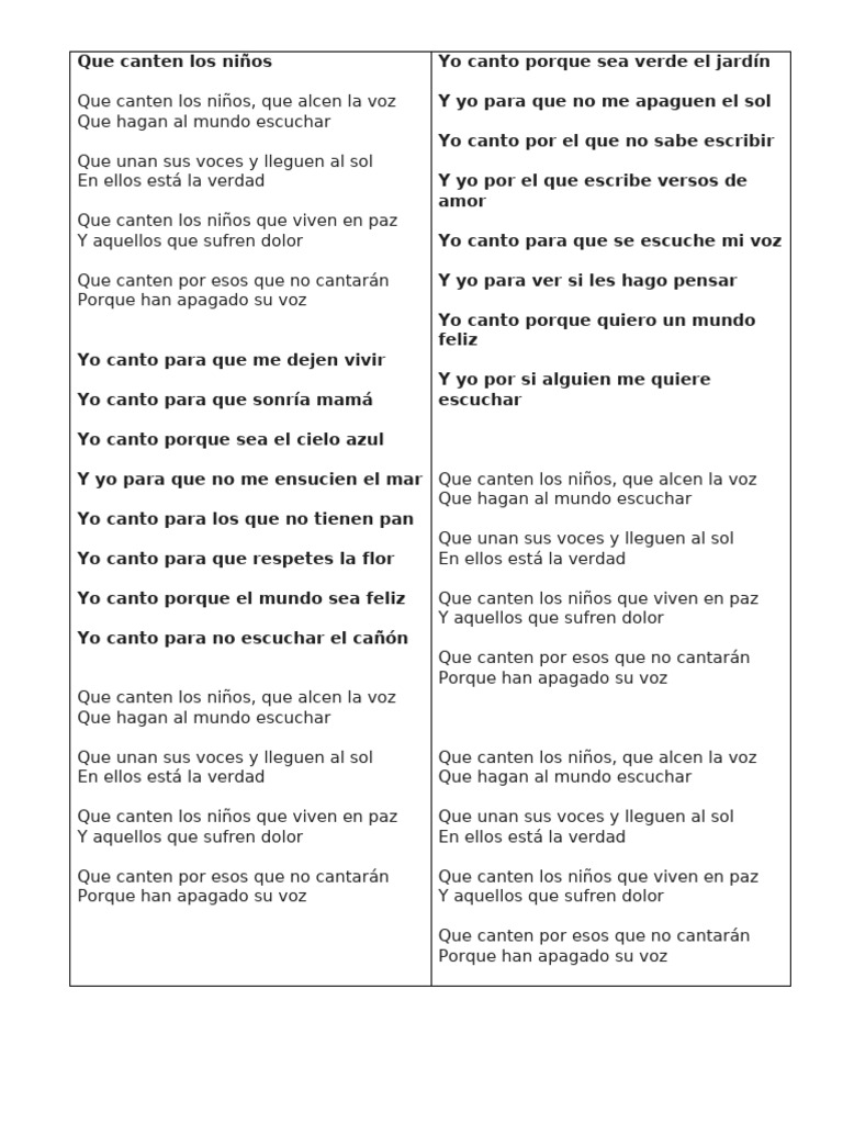 Que Canten Los Niños | PDF