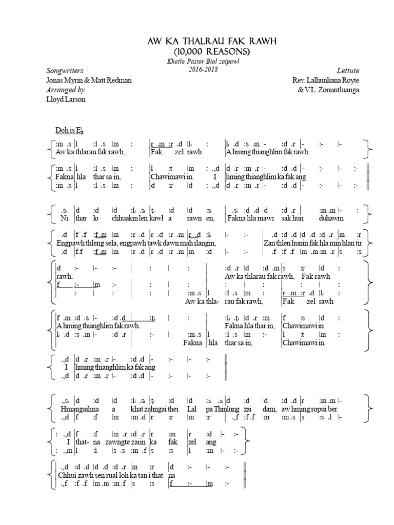 Aw Ka Thlarau Fak Rawh - Khatla Pastor Bial Zaipawl - PDF | PDF