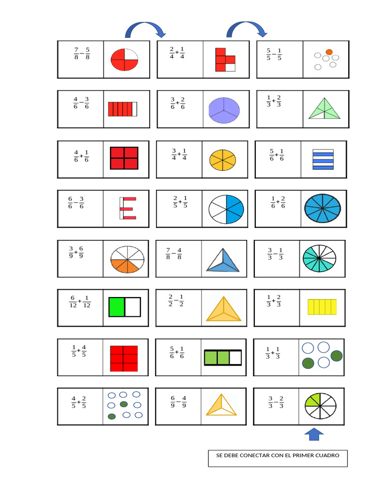 DOMINO SUMA Y RESTA DE FRACCIONES MATEO MATIAS | PDF