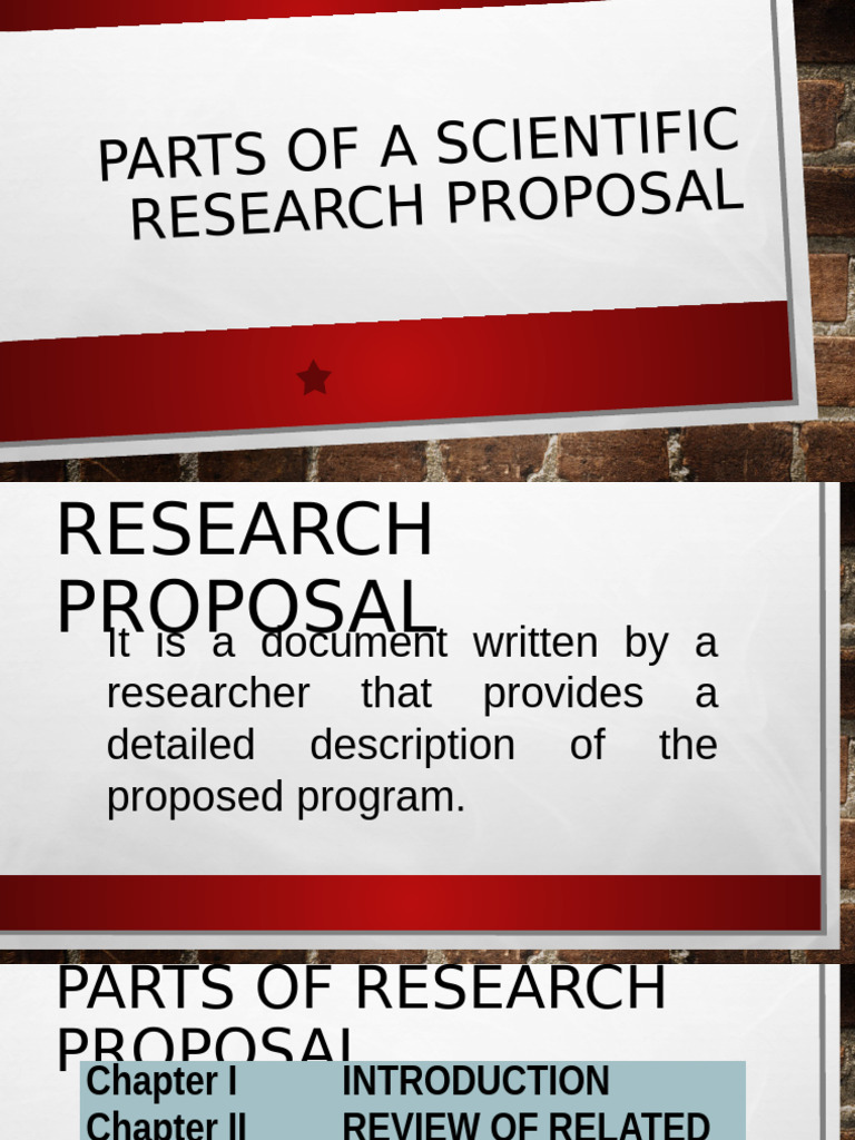 Parts of a Scientific Research Proposal | PDF | Methodology | Scope ...