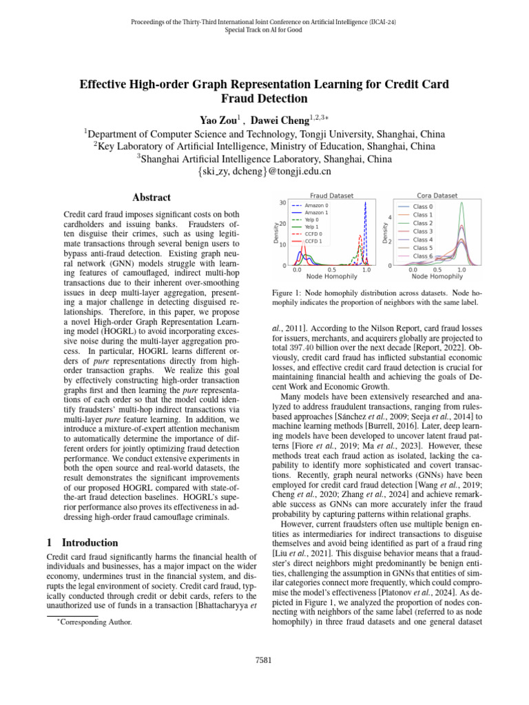 Effective High-order Graph Representation Learning for Credit Card ...