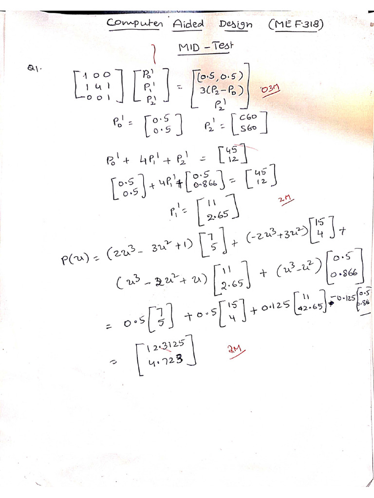 CAD-MID Test Solution Sheet | PDF