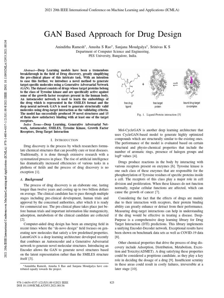 Ramesh Et Al. - 2021 - GAN Based Approach For Drug Design | PDF | Drug Design | Deep Learning