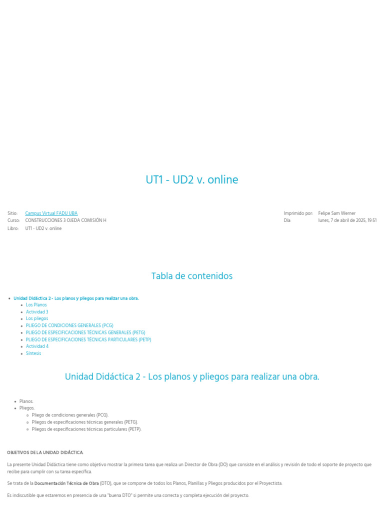 UT1 - UD2 v. Online - CAMPUS FADU UBA | PDF