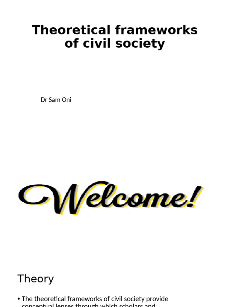 Theoretical Frameworks of Civil Society | PDF | Civil Society | Social ...