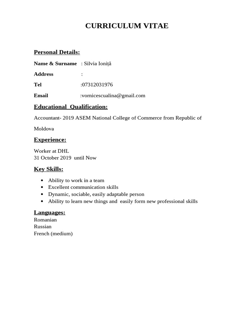Curriculum Vitae 9 Copie | PDF