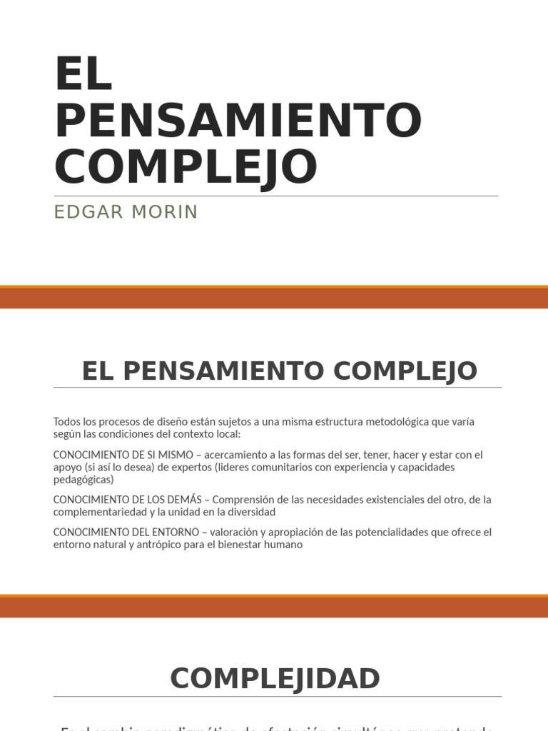 EL PENSAMIENTO COMPLEJO 2a Presentación | PDF | Complejidad | Pensamiento