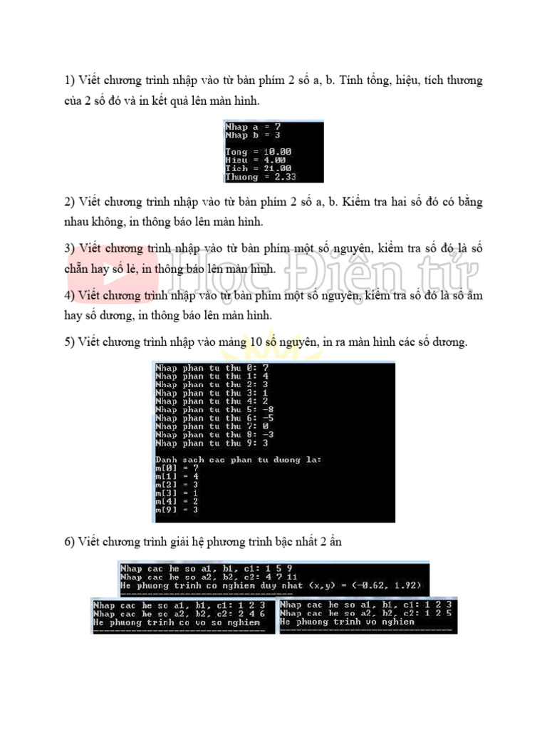 Bai Tap Thuc Hanh | PDF