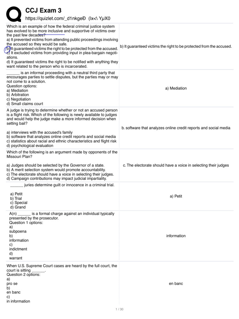 CCJ Exam 3: Criminal Justice Concepts | PDF