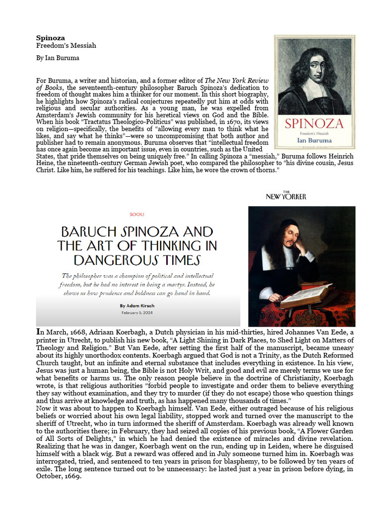 Spinoza: A Biography of Freedom | PDF | Baruch Spinoza