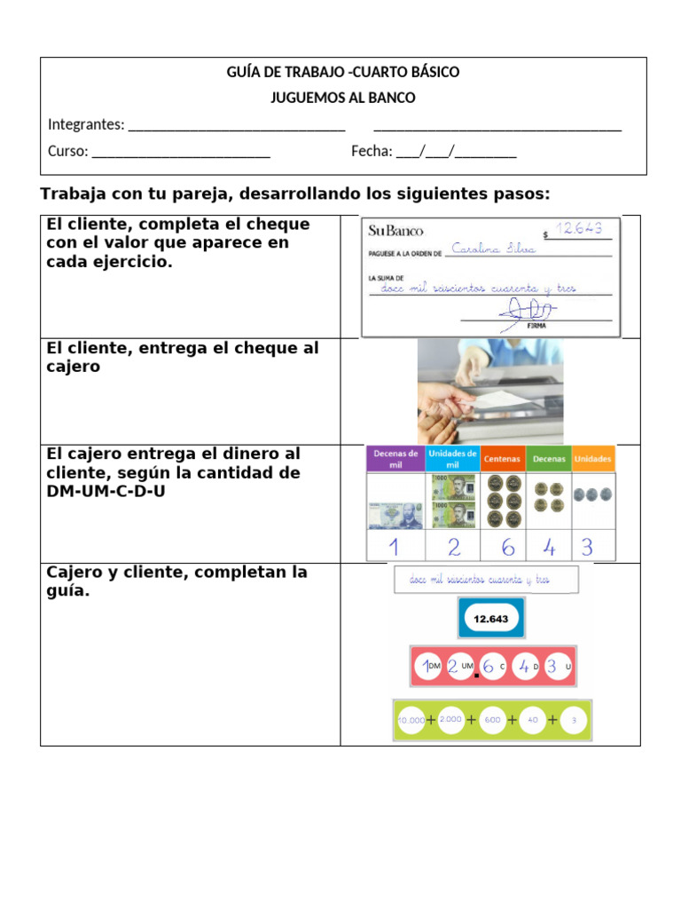 Guia de Trabajo Valor Posicional de Digitos | PDF