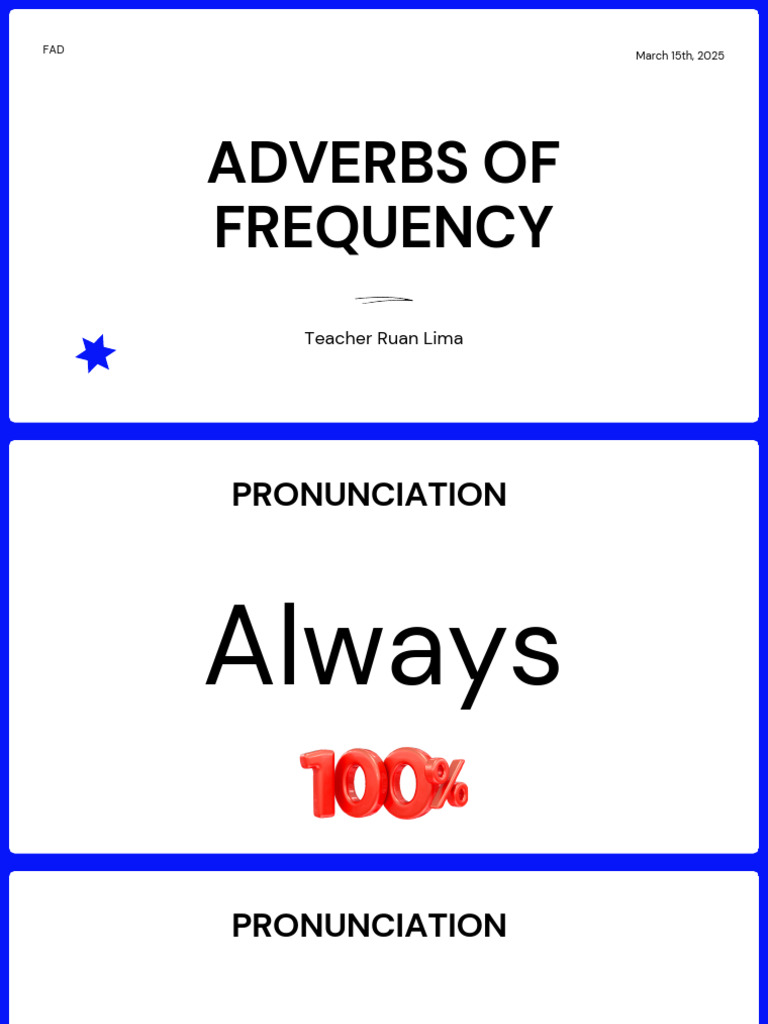 Slides - Adverbs of Frequency 150325 PU2 | PDF