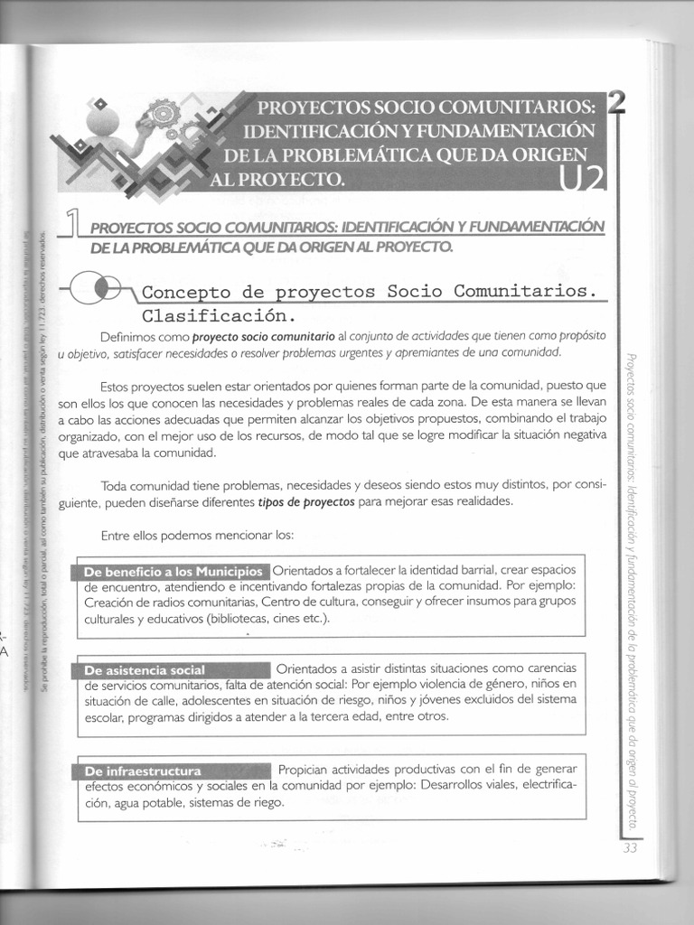 Unidad #1 - 3 Proyecto Socio Comunitario | PDF