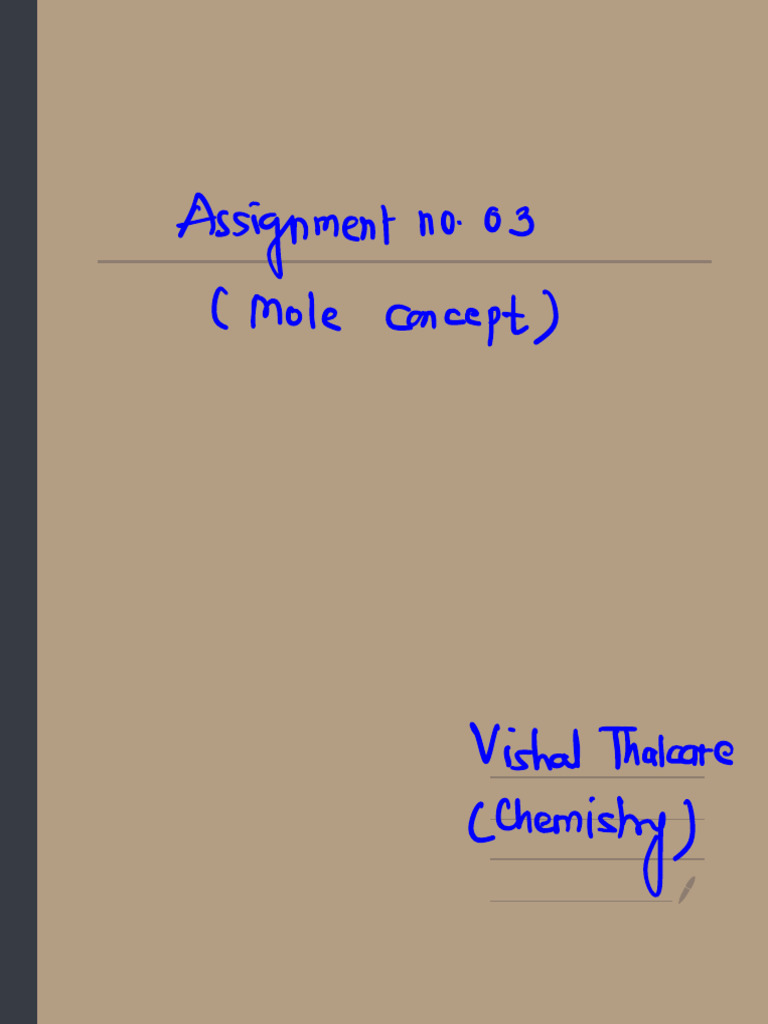 Assignment No.03 (Mole Concept) + Keys If Asg 01,02,03 | PDF