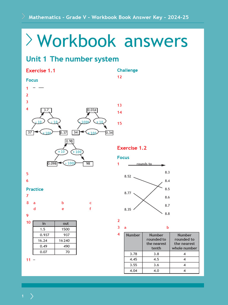 Grade 5-Mathematics-Workbook Answer Key | PDF | Rectangle | Geometric ...