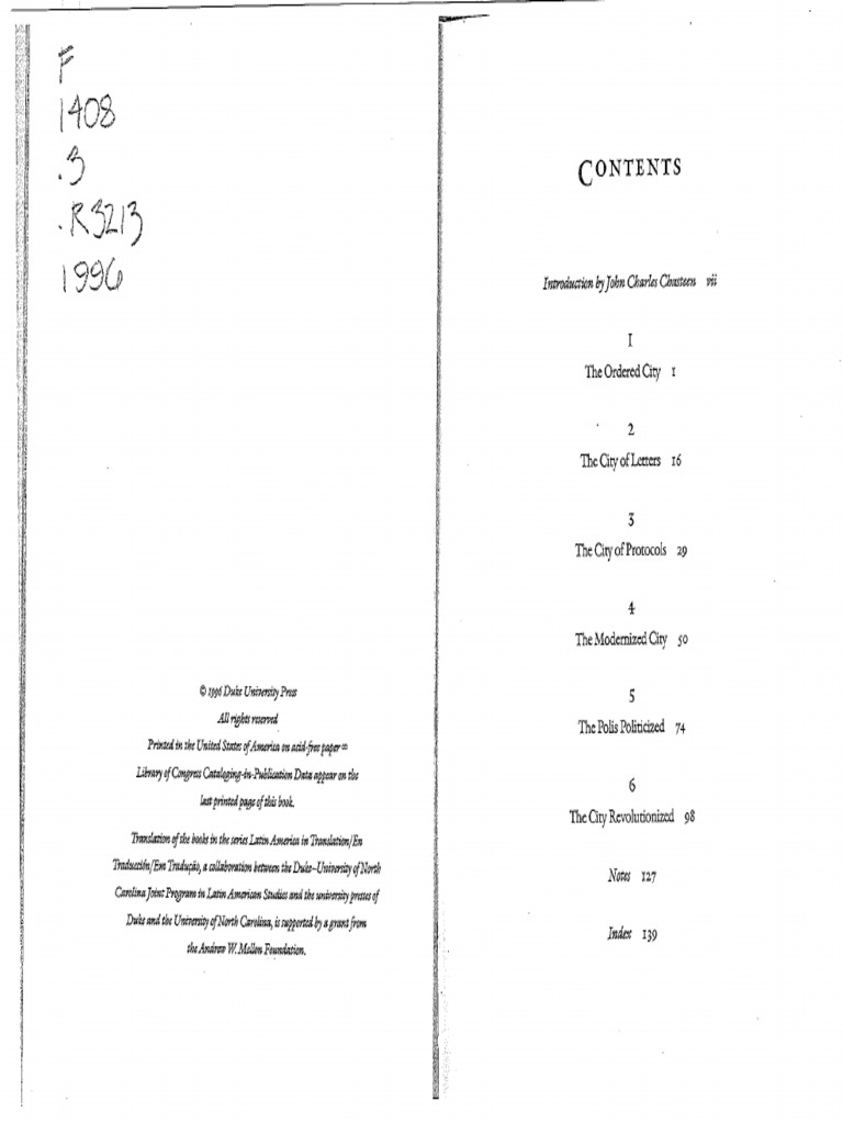 Angel Rama - The Lettered City | PDF