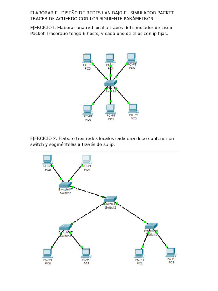 Diseño de Redes LAN en Packet Tracer | PDF