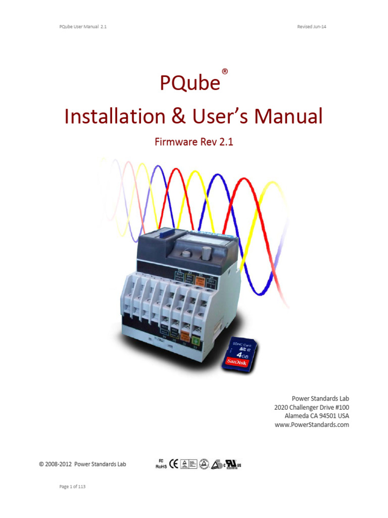 PQube Manual 2.1 | PDF | Mains Electricity | Power Supply