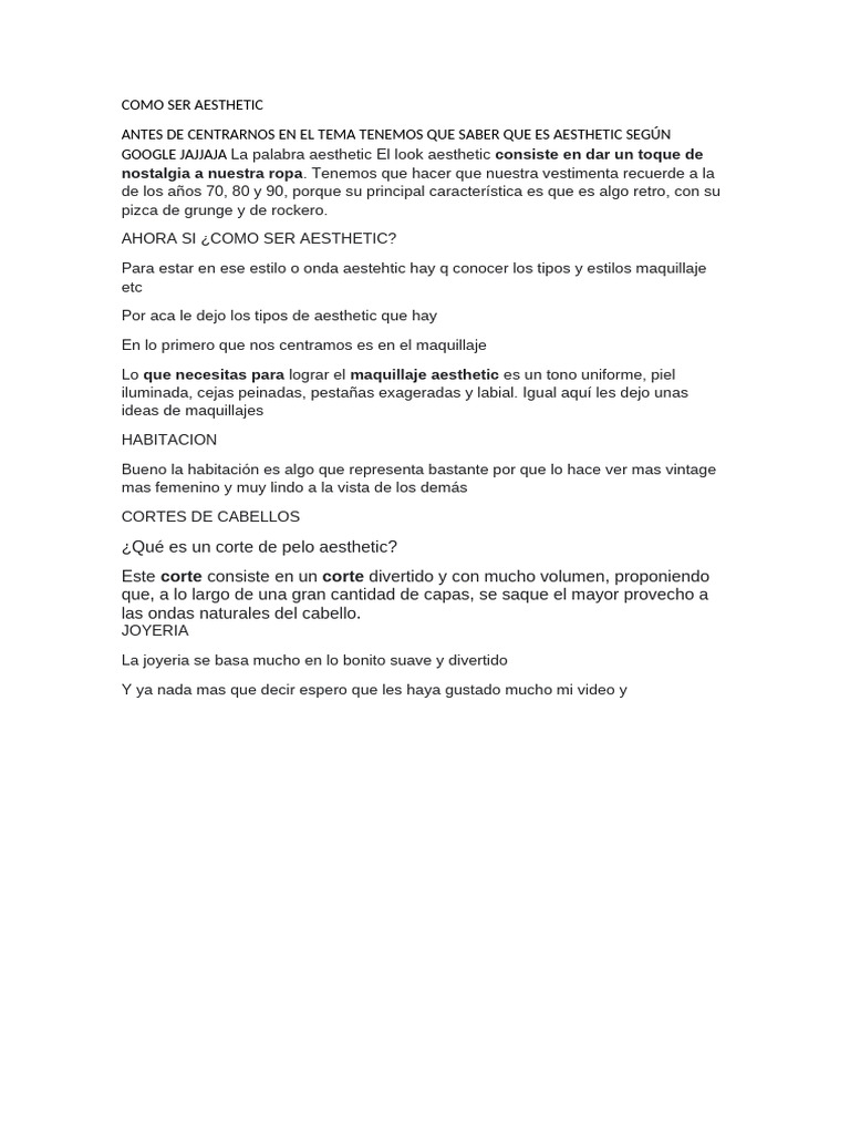 Como Ser Aesthetic | PDF