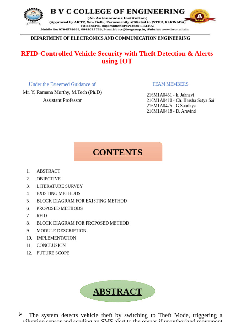 RFID-Controlled Vehicle Security With Theft Detection & Alerts (3) | PDF | Radio Frequency ...