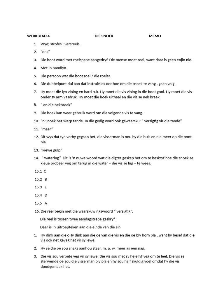 Die Snoek Memo | PDF