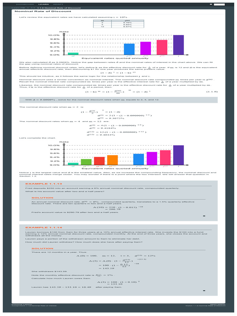Nominal Rate of Discount | PDF | Interest Rates | Interest