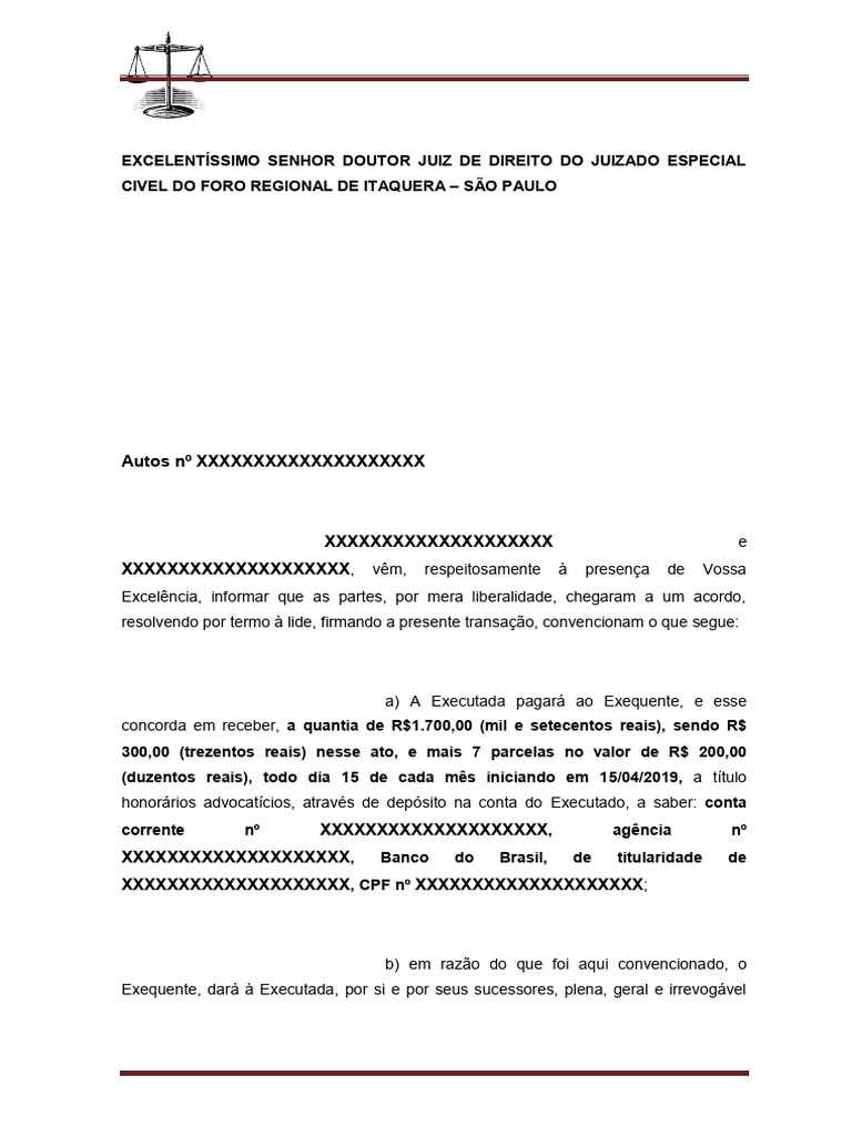 Modelo Minuta de Acordo | PDF