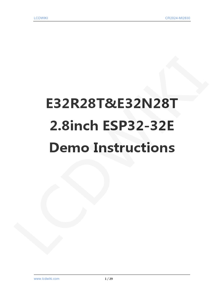 2.8inch E32R28T E32N28T ESP32-32E Demo Instructions | PDF | Port (Computer Networking ...