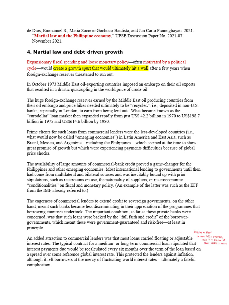 Lecture 4.2 Martial Law and the Philippine Economy (Continuation) | PDF ...