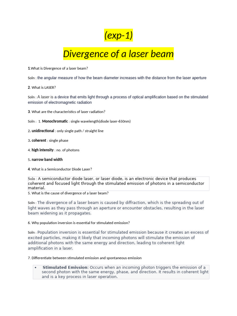 Engeenering Physics Practical Question | PDF | Optical Fiber | Laser