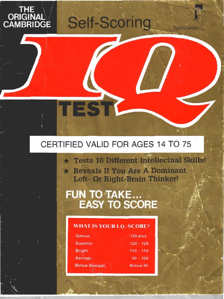 Cambridge Self Scoring IQ Test | PDF