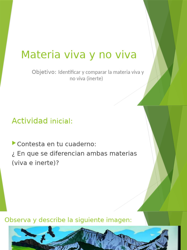Diferencias entre materia viva e inerte | PDF