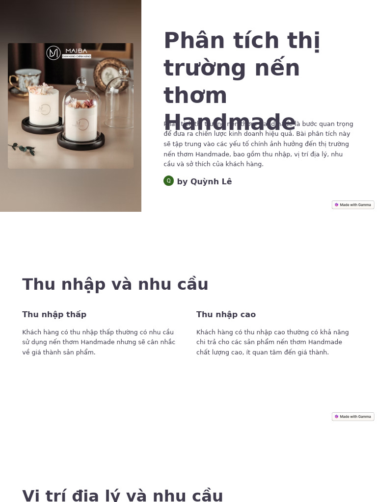 Phan Tich Thi Truong Nen Thom Handmade | PDF