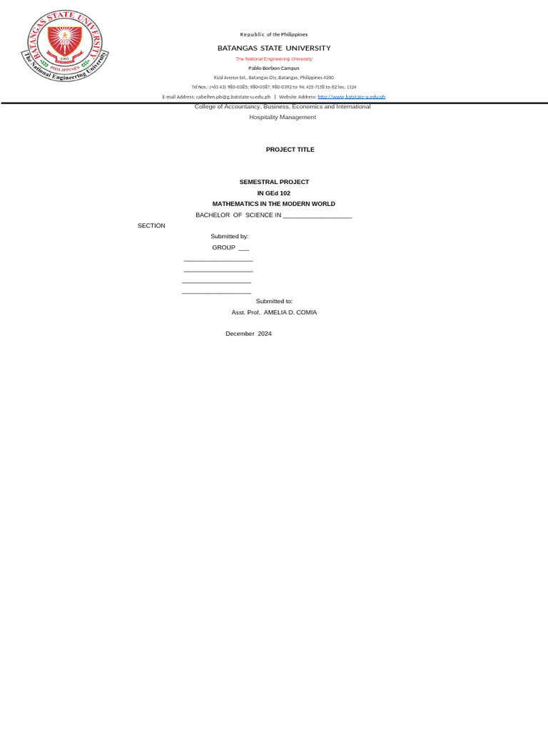 Mathematics Project Proposal Guidelines | PDF | Methodology