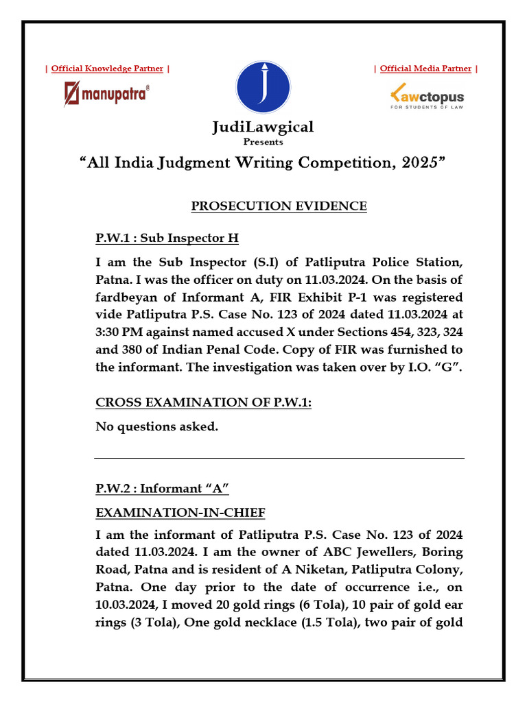 AIJWC Prosecution Evidence | PDF