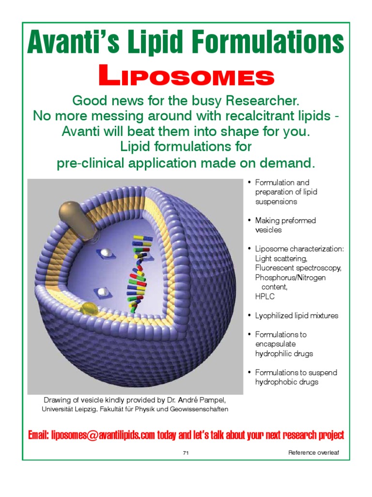 Lipid Formulations for Research | PDF | Liposome | Molecular Biology