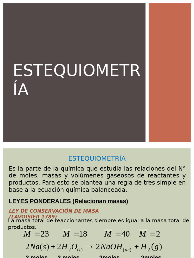 Clase 2 Estequiometría | PDF | Estequiometría | Ciencias fisicas