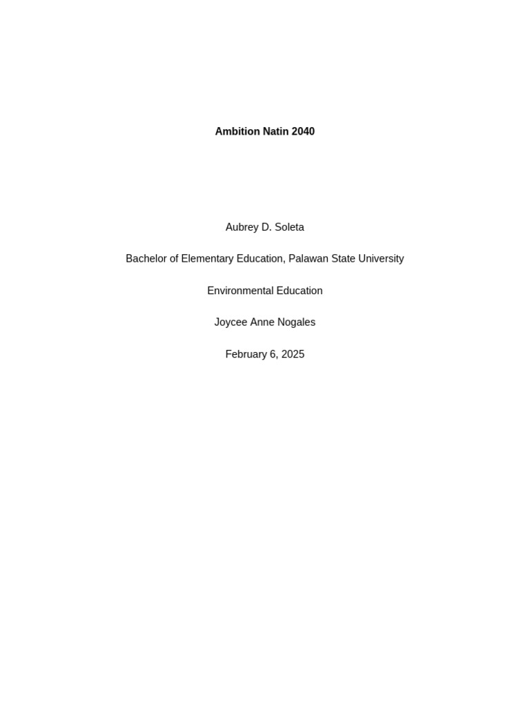 Ambition Natin 2040 | PDF