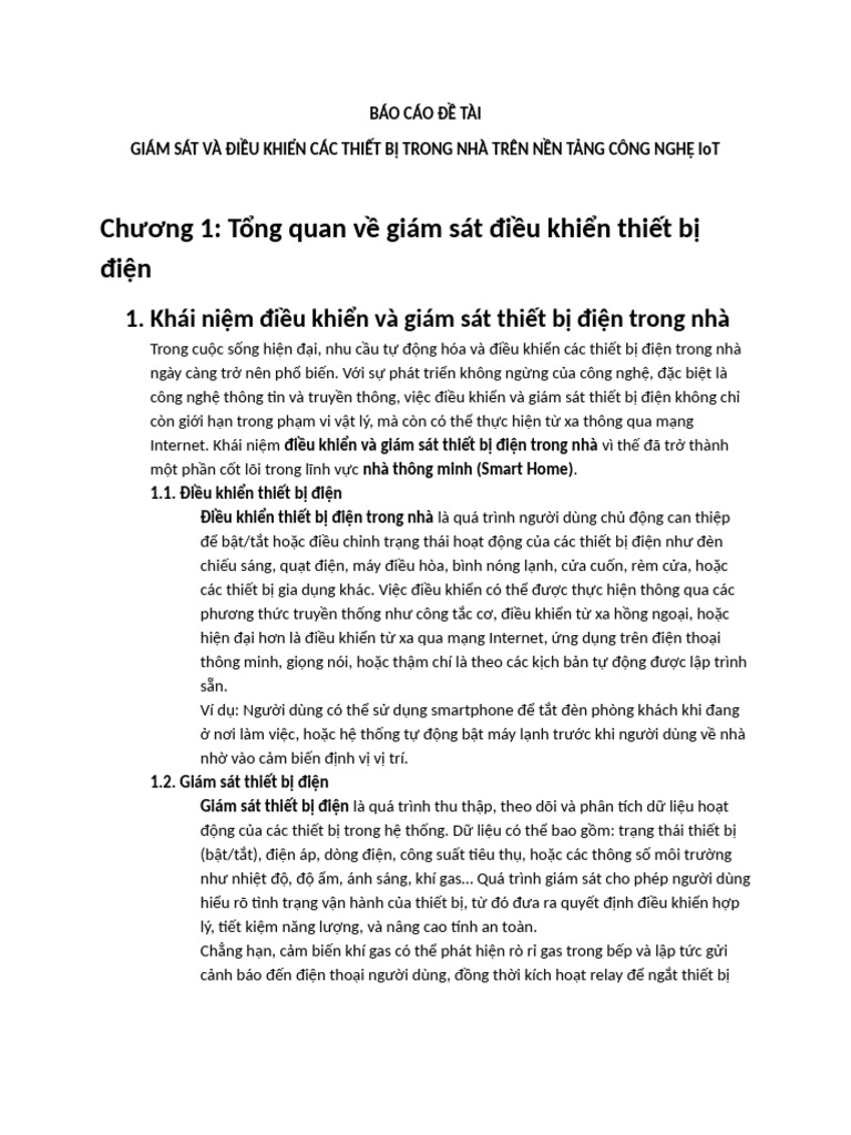 báo cáo đề tài thiết bị IOT | PDF