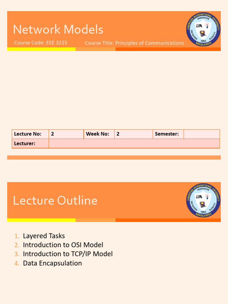 Principles of Communication Lecture 2 | PDF | Osi Model | Computer Network