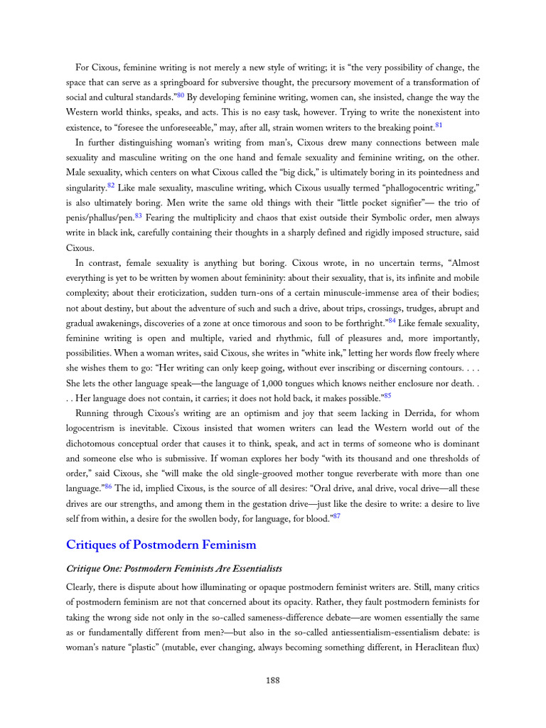 Critiques of Postmodern Feminism | PDF | Feminism | Gender Studies