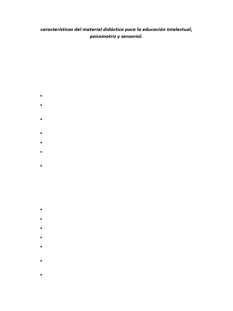 Características Del Material Didáctico para La Educación Intelectual ...