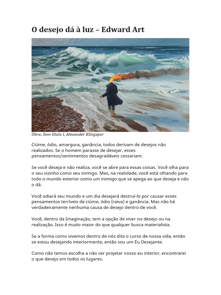 O Desejo Dá à Luz - Edward Art | PDF | Ciúmes | Liberdade