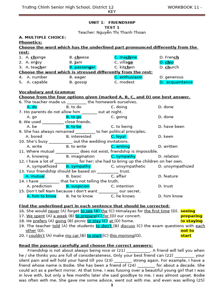 WB11-2021-P1-73 key | PDF | Tiger | Meal