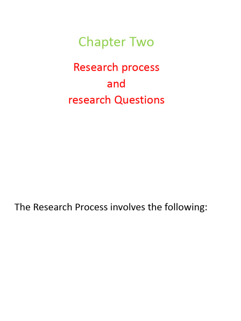 Chapter 2 Research Process and Questions | PDF | Hypothesis | Statistics