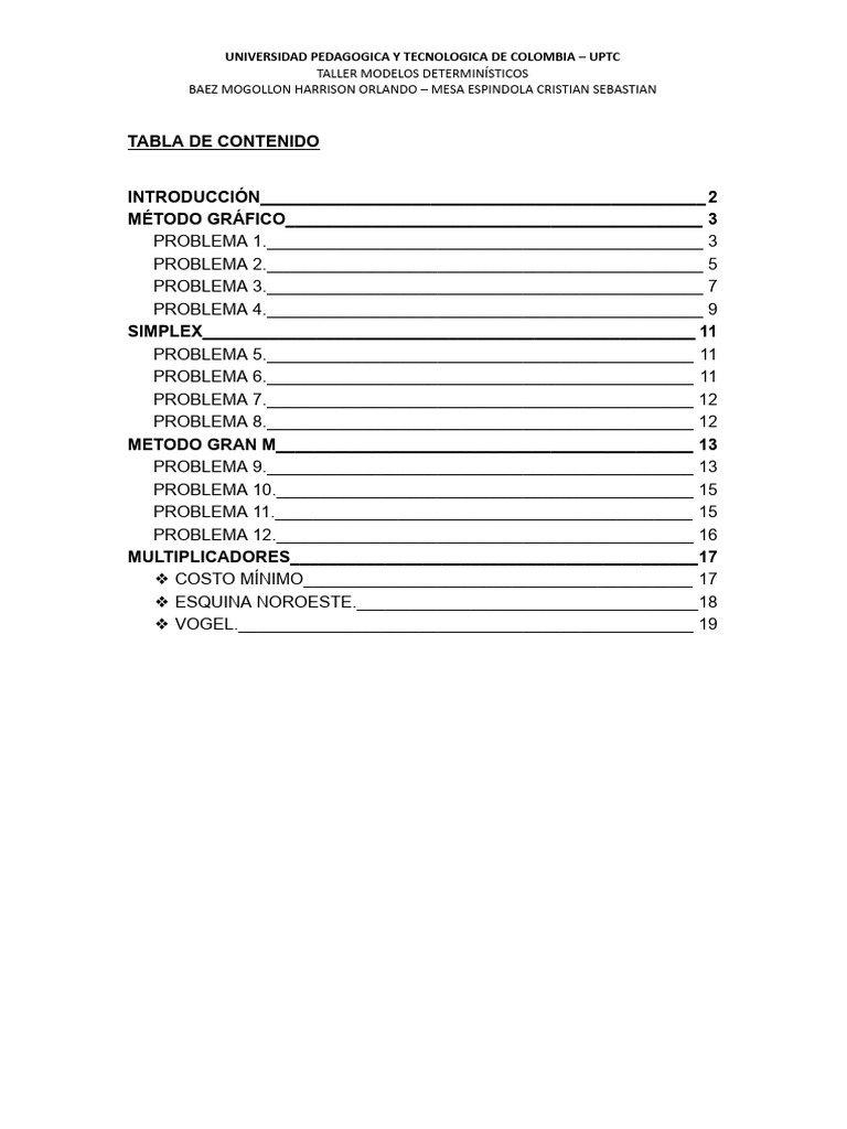 Taller Modelos | PDF | Programación lineal